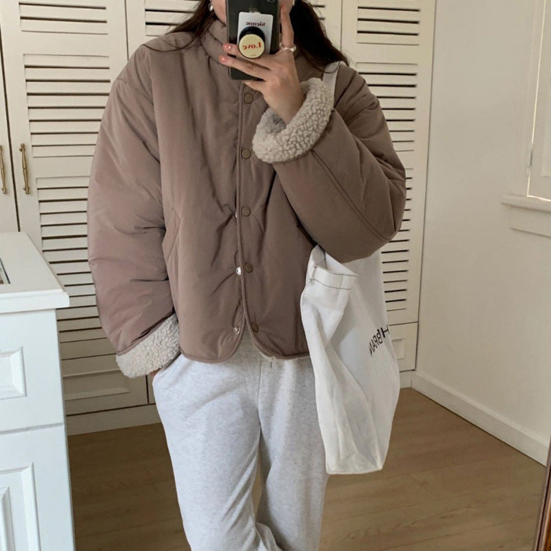 Reversible Lamb Wool Oversized Jacket | fairypeony