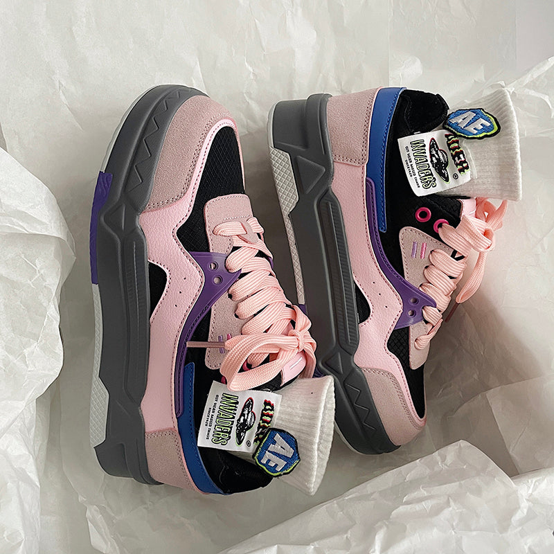 Skater Girl Patchwork Sneakers | fairypeony