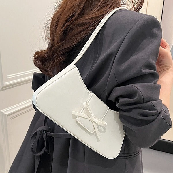 Bow Knot Pu Leather Y2K Shoulder Bag | fairypeony