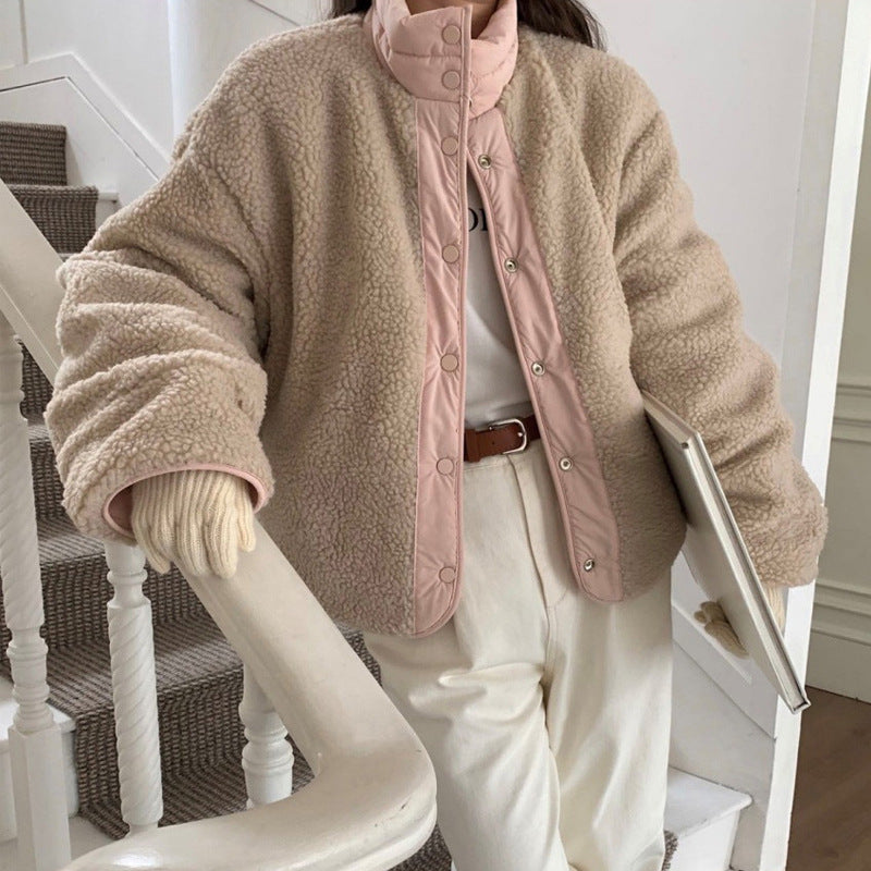 Reversible Lamb Wool Oversized Jacket | fairypeony