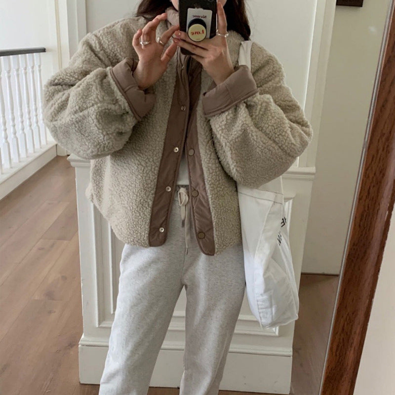 Reversible Lamb Wool Oversized Jacket | fairypeony