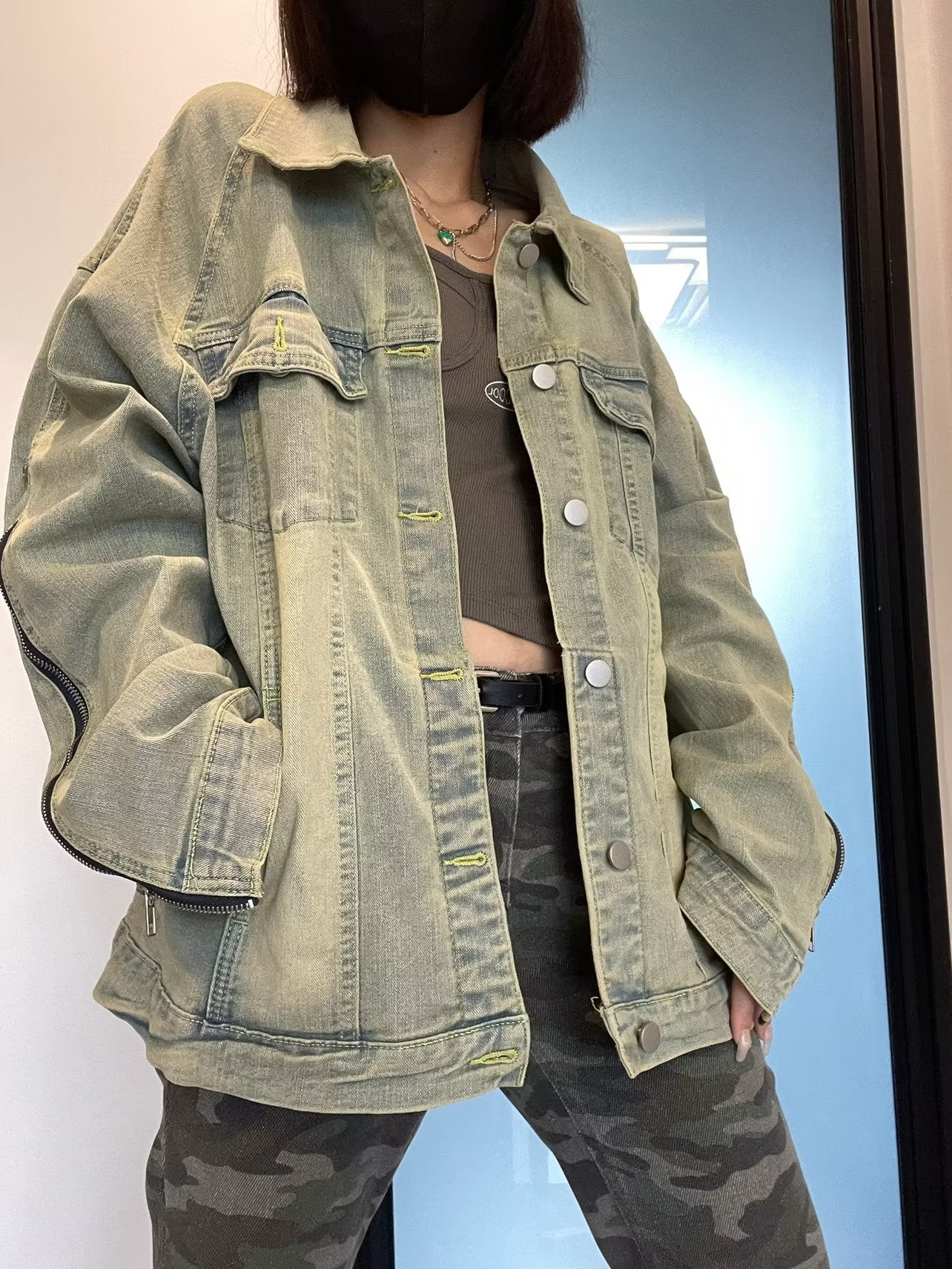 90s Vintage Washed Denim Jacket | fairypeony