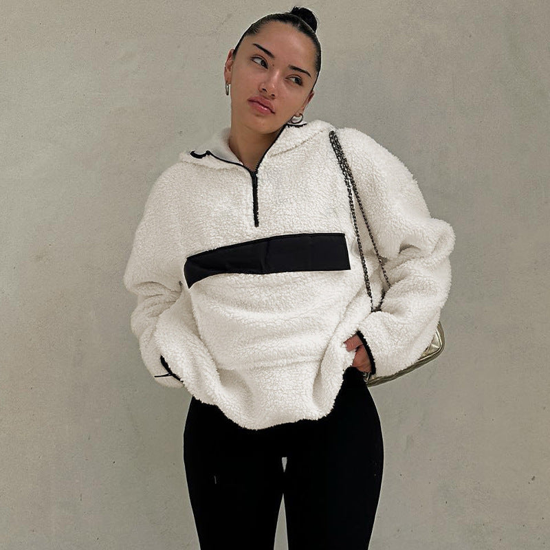 Lamb Wool Oversized Hooded Sweater | fairypeony