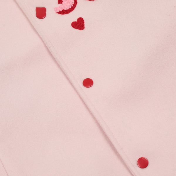 Pastel Toweling Embroidered Varsity Jacket | fairypeony