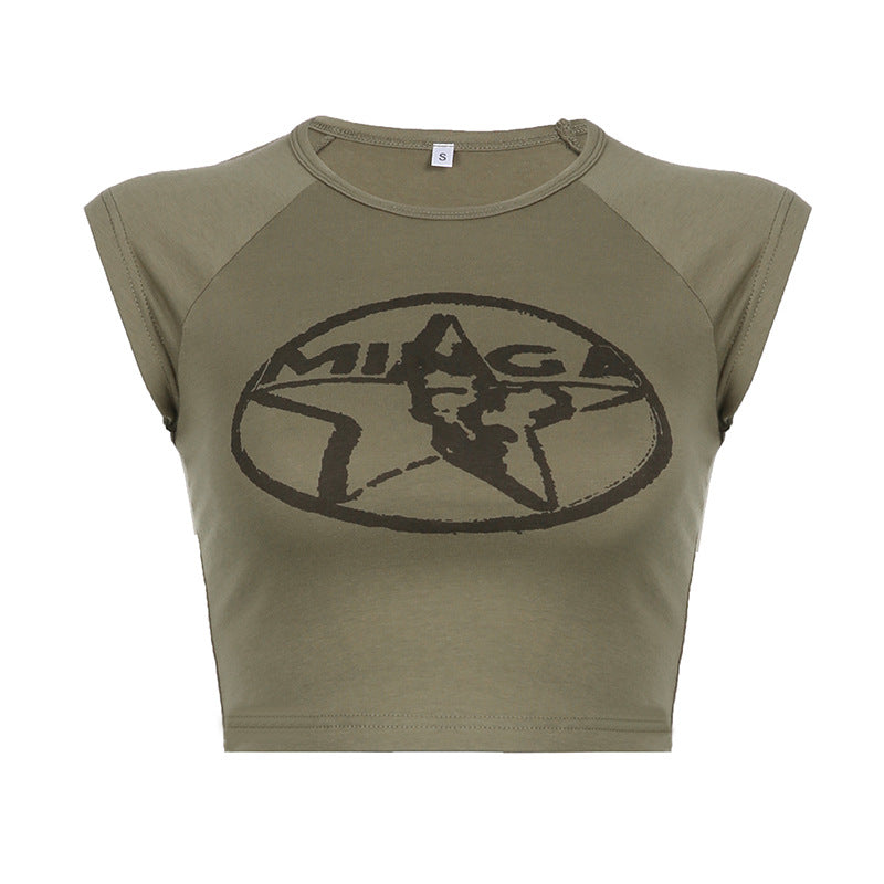 Vintage Star Logo Printed Crop Top | fairypeony