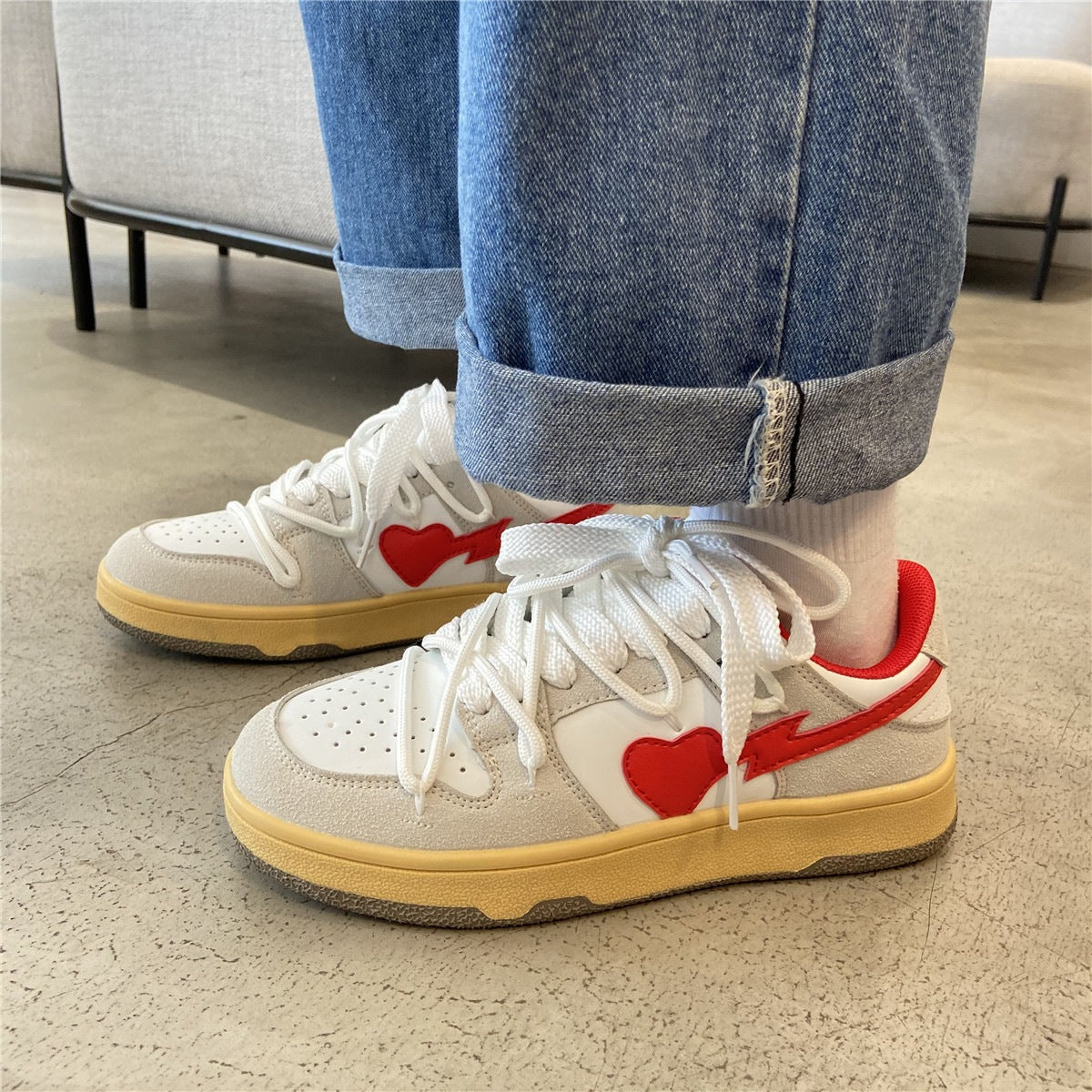 Retro Casual Love Sneakers | fairypeony